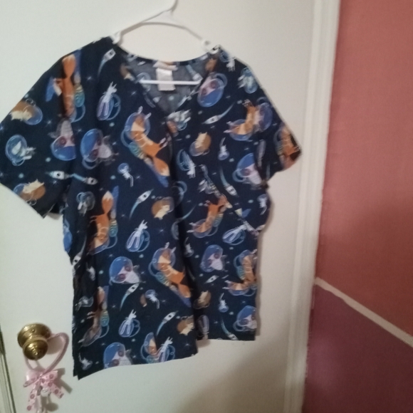 Scrubstar | Tops | Womens Plus Size Astronaut Animals Scrub Top | Poshmark